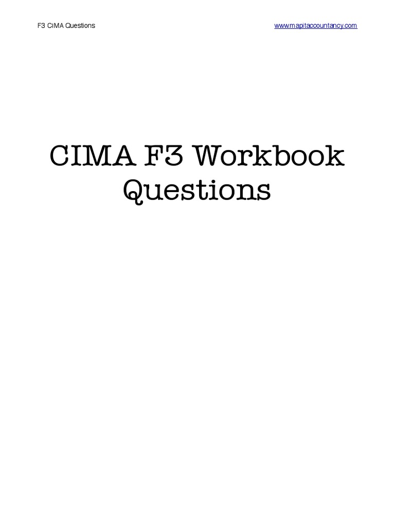 CIMA F3 Workbook Q PDF | PDF | Cost Of Capital | Net Present Value