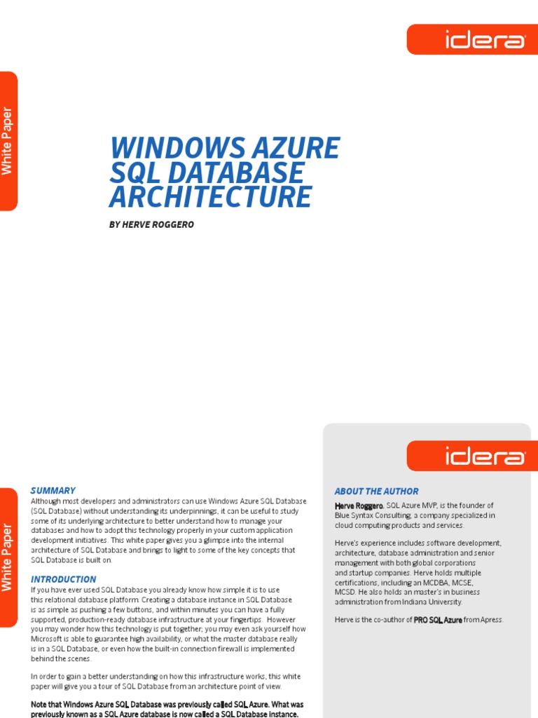 Azure SQL Database Architecture | PDF | Load Balancing (Computing ...