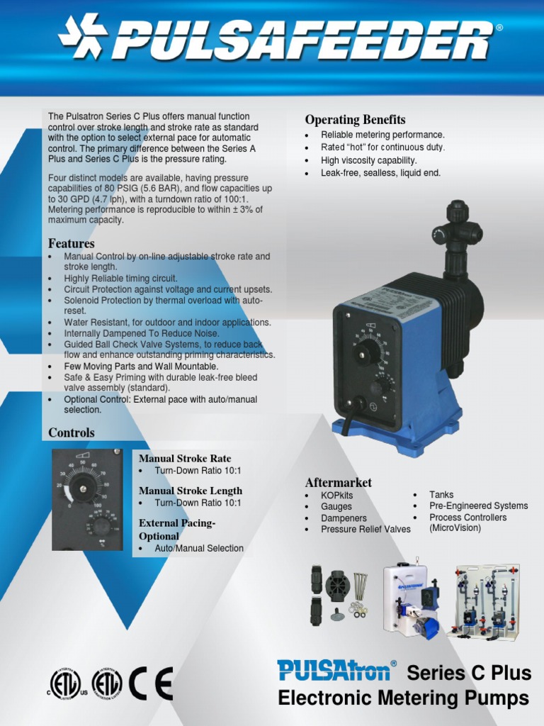 Pulsatron Series C Plus Tech Sheet | PDF | Valve | Pump