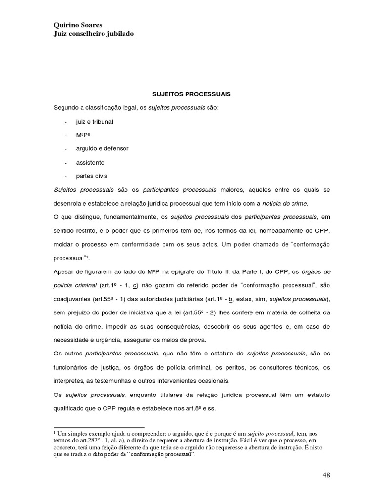 Sujeitos Processuais Penais | PDF | Julgamentos | Procedimento criminal