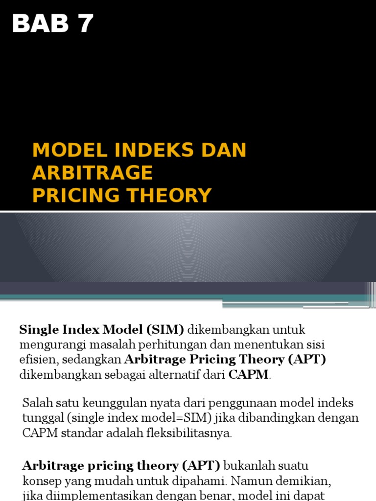 Model Indeks Dan Arbitrage Pricing Theory | PDF