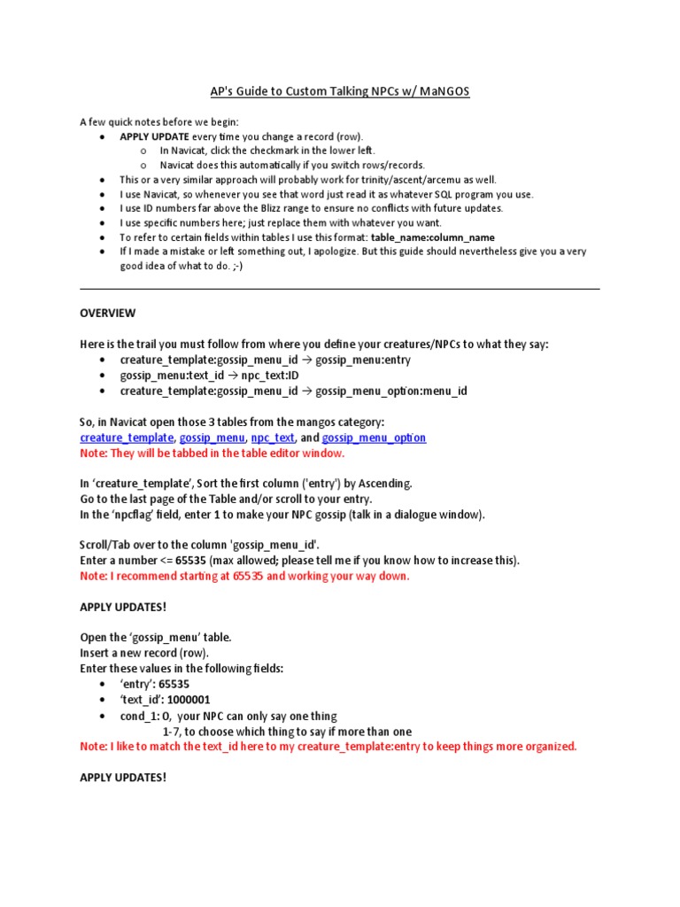 AP's Guide To Custom NPC Text | PDF | Computing | Computer Programming