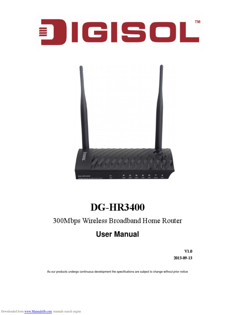 DGHR 3400 | PDF | Ip Address | Wireless Lan