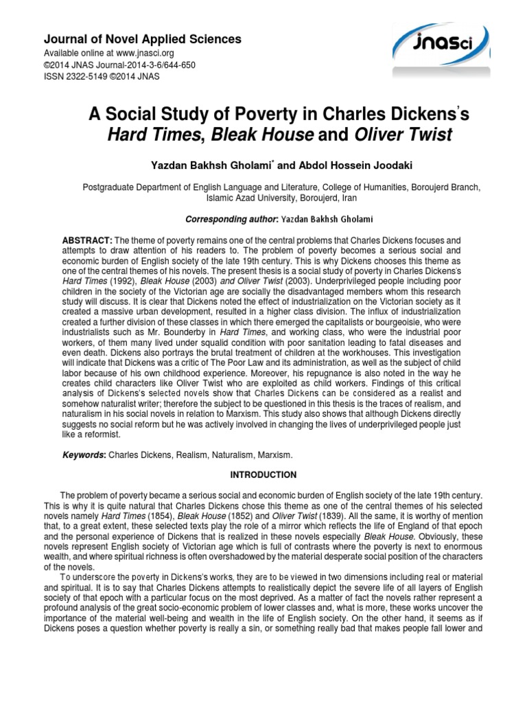 Poverty | PDF | Charles Dickens | Oliver Twist