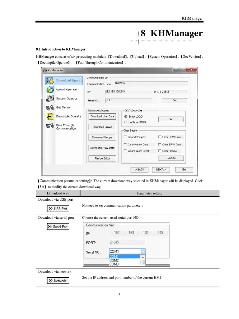 Kinco HMIware KHManager | PDF | User Interface | Port (Computer Networking)