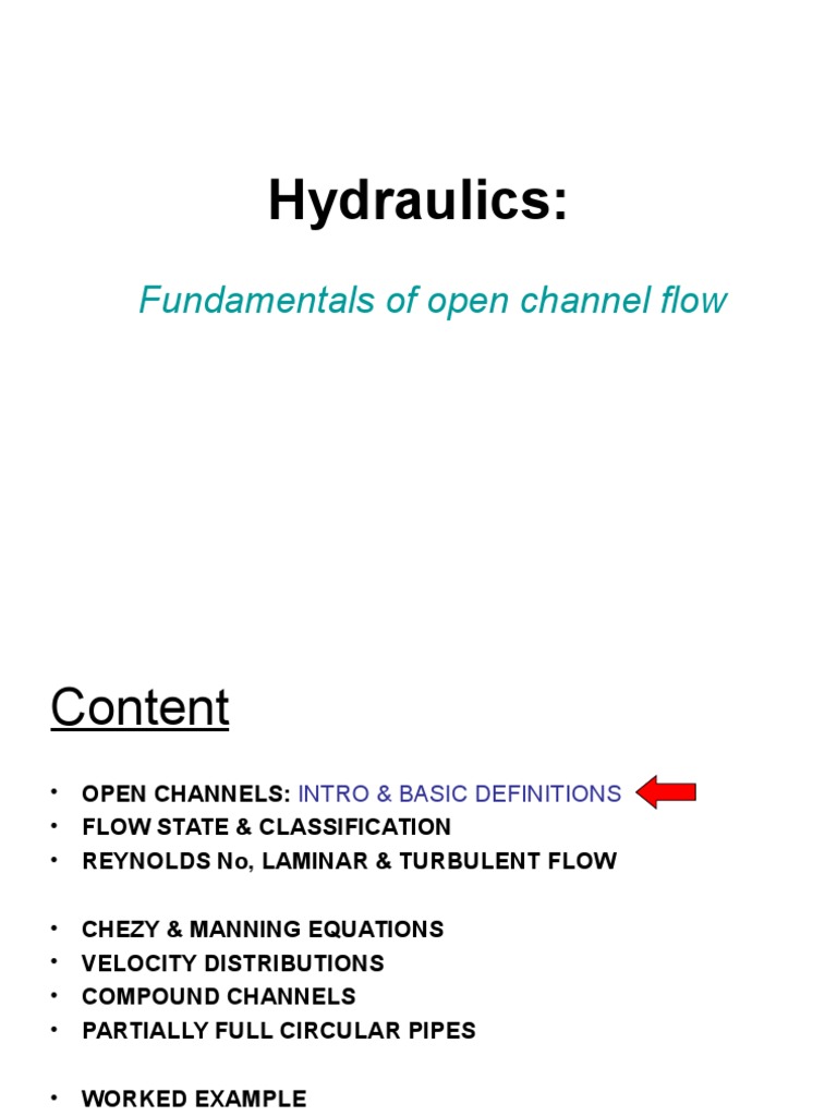 Open Channel | PDF | Laminar Flow | Fluid Dynamics