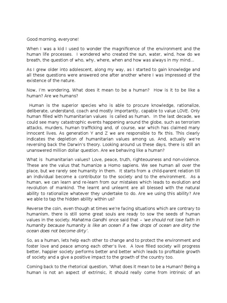 What It Means to Be Human | PDF | Human | Epistemology