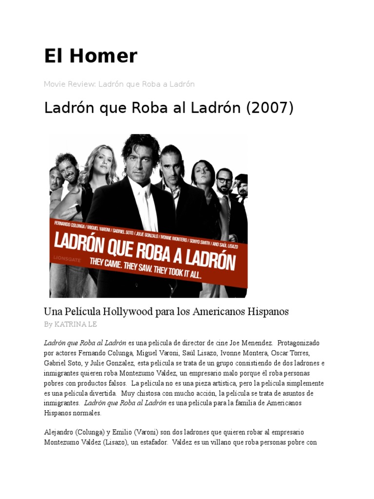 Ladron Que Roba A Ladron Movie Review | PDF | Cine | Ocio