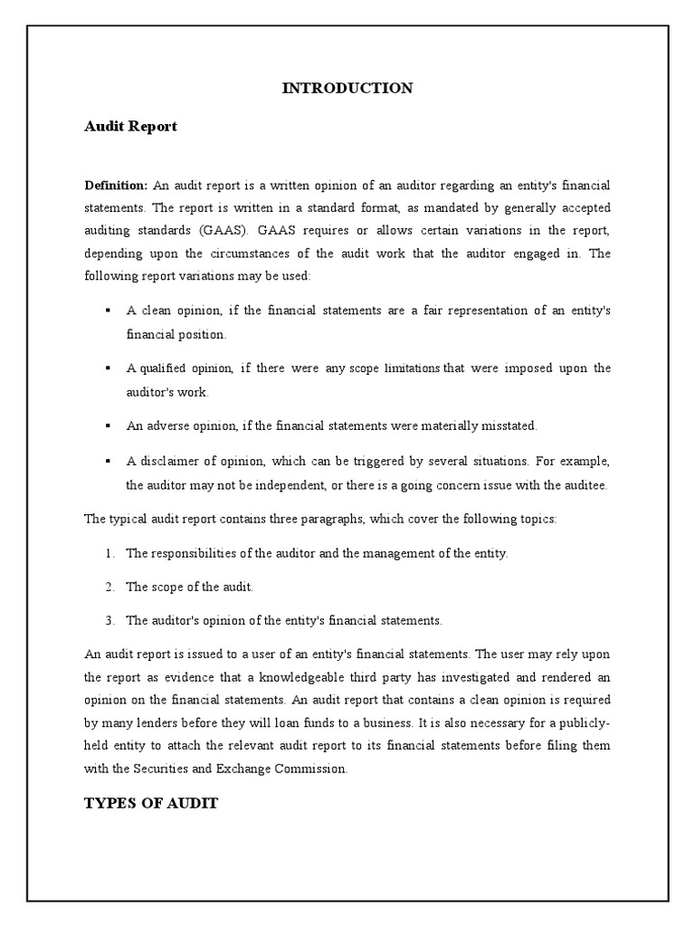 Understanding Audit Reports and Types | PDF | Financial Audit | Auditor ...