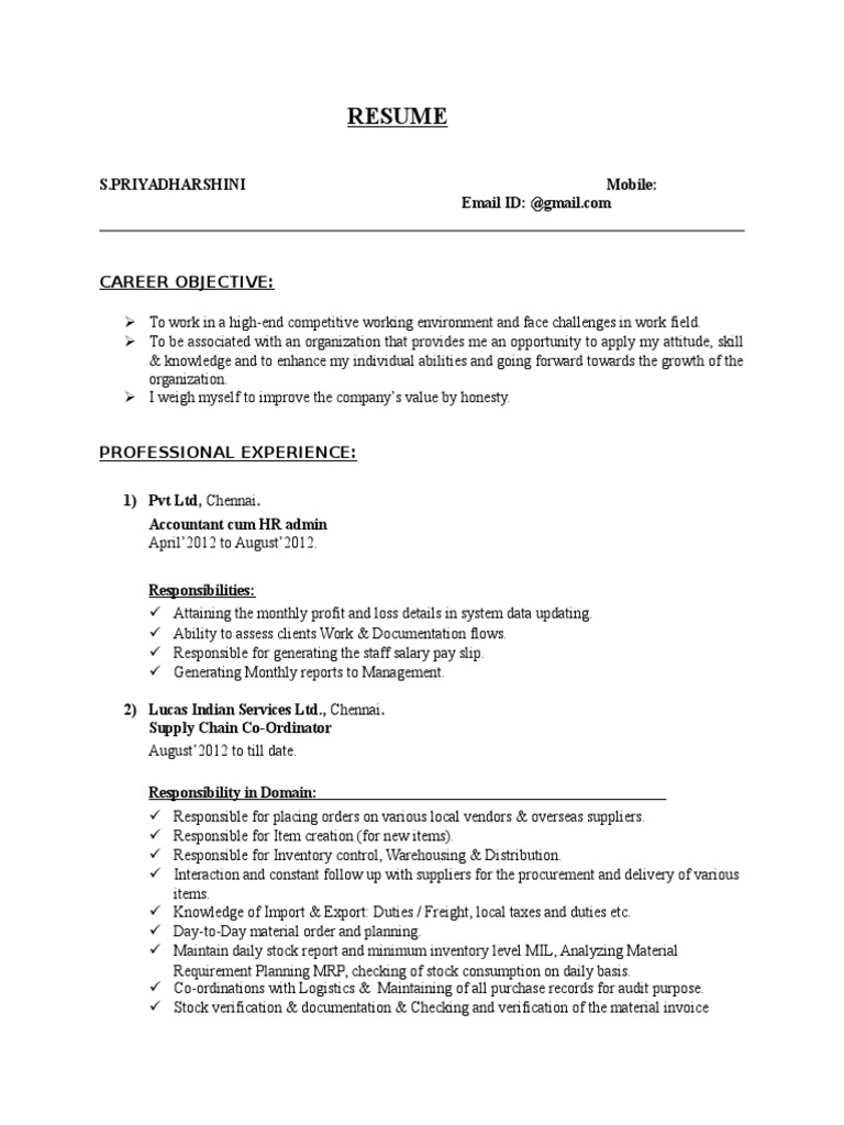 Resume Format | PDF