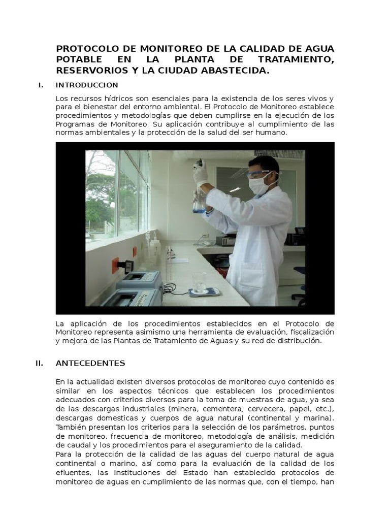 Protocolo de Monitoreo de La Calidad de Agua | PDF | Agua | Agua potable