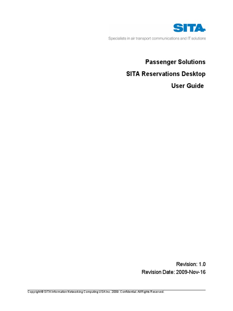 SITA Reservations Desktop User Guide Rev 1.0 | PDF | Internet Explorer ...