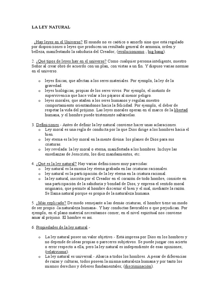 La ley natural: definición, tipos y propiedades de las normas que rigen ...