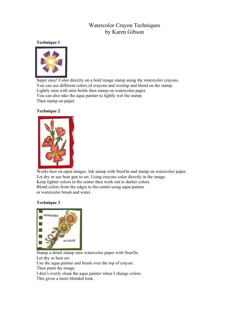 Watercolor Crayon Techniques Explained | PDF | Watercolor Painting ...