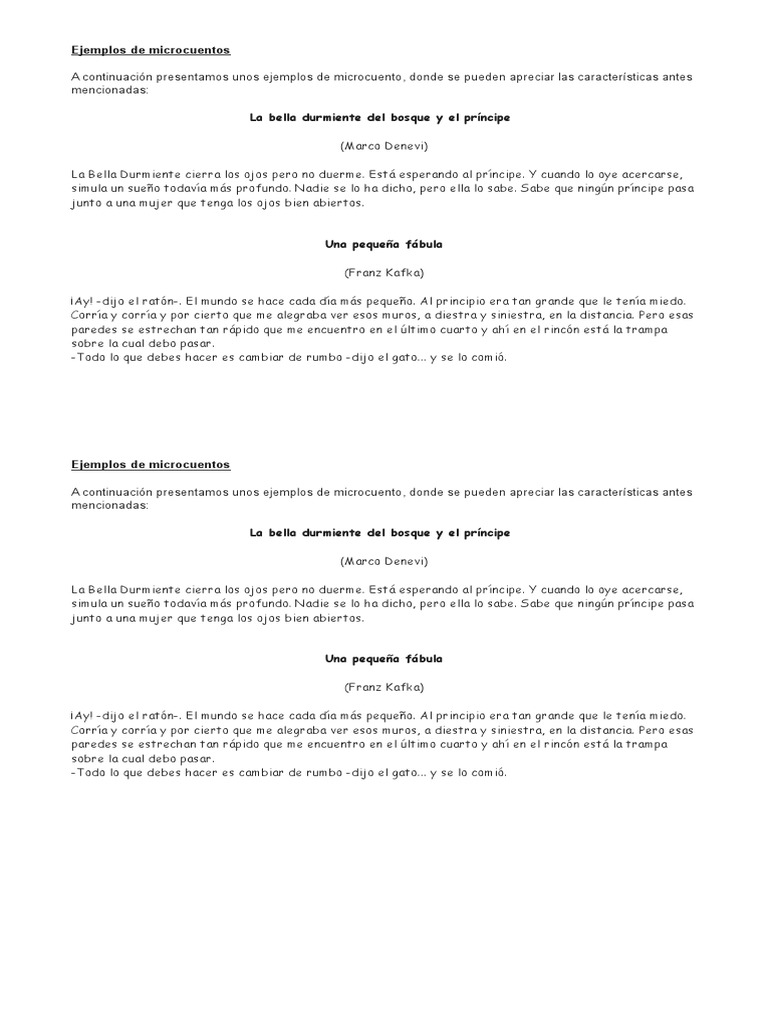 Ejemplos de Microcuentos