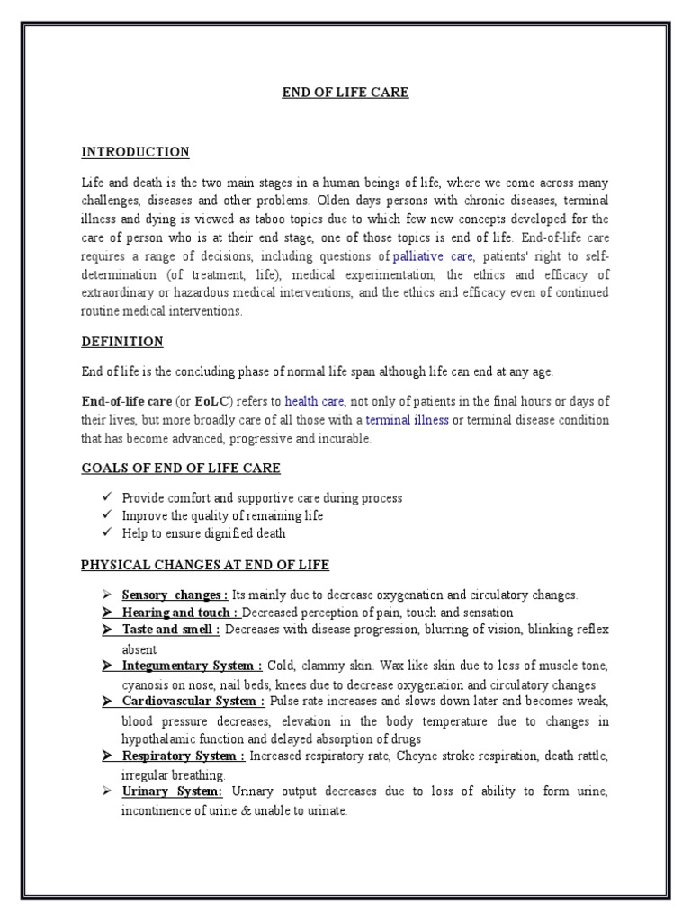 End of Life Care | PDF | Palliative Care | End Of Life Care
