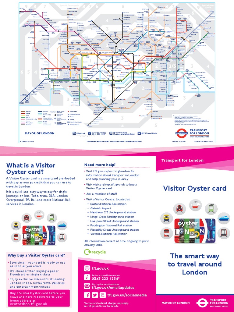 English Visitor Oyster Card Leaflet Jan2016 | PDF | Public Services ...