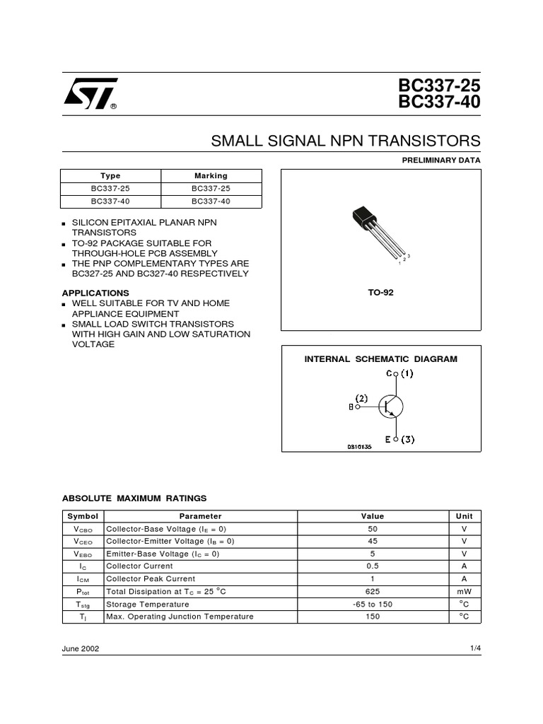 BC 337-25 | Bipolar Junction Transistor | Transistor