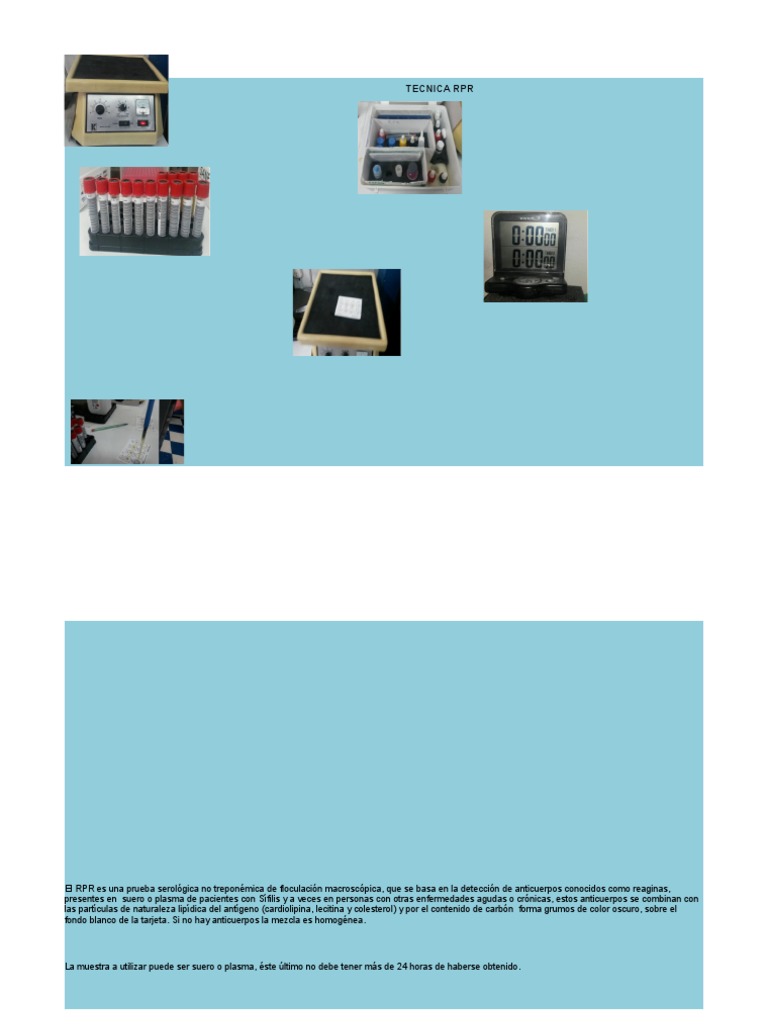 Protocolo de RPR | PDF | El plastico | Inmunología