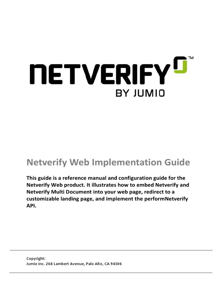 Netverify-Implementation-Guide v1 7 5 | PDF | Transport Layer Security | Hypertext Transfer Protocol