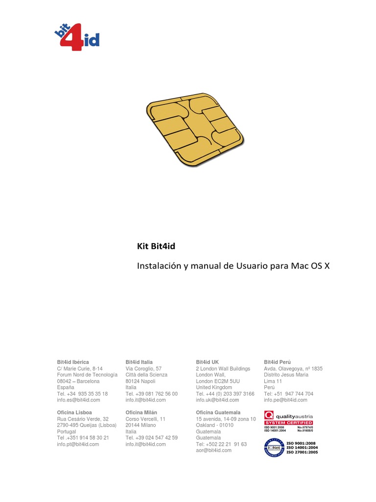 Guía de instalación Bit4id para Mac OS X | PDF | Firefox | Áreas de ...