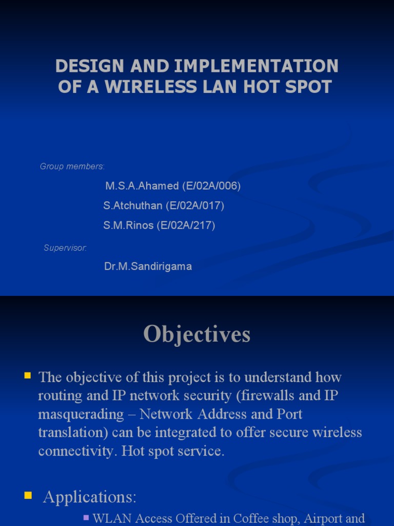 Wireless LAN Hotspot Setup Guide | PDF | Computer Network | Wireless Networking