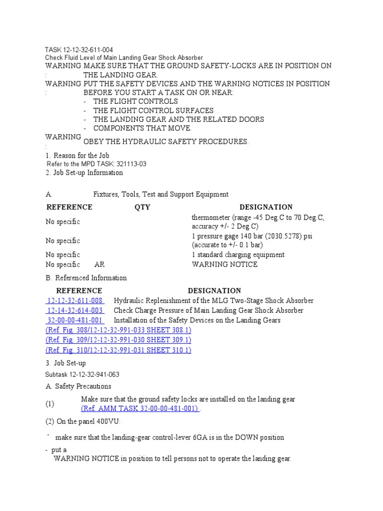 Reference QTY Designation: TASK 12-12-32-611-004 Check Fluid Level of ...