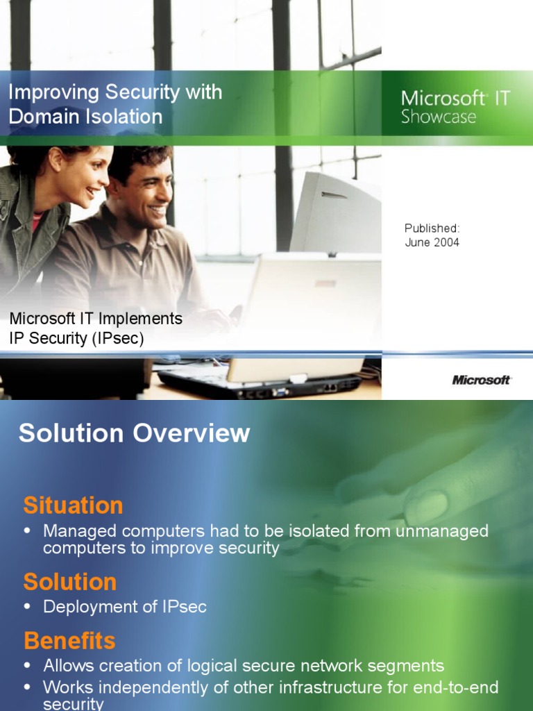 Improving Security With Domain Isolation: Microsoft It Implements Ip ...