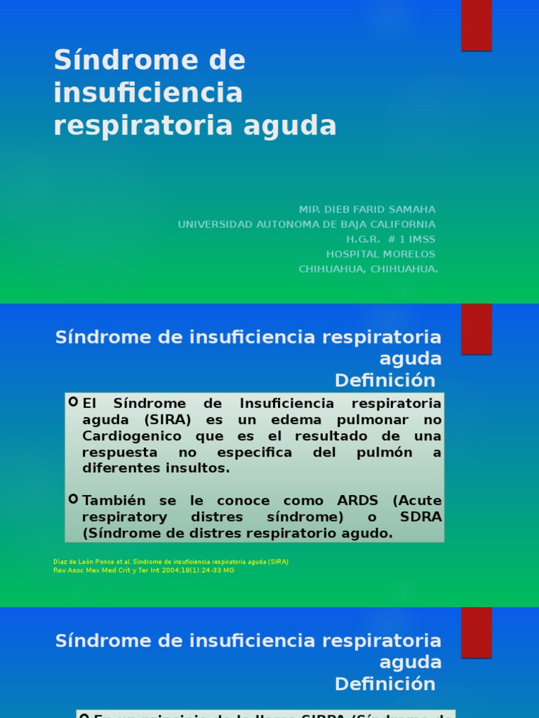 Definición y Tratamiento del SIRA | PDF | Sistema respiratorio ...