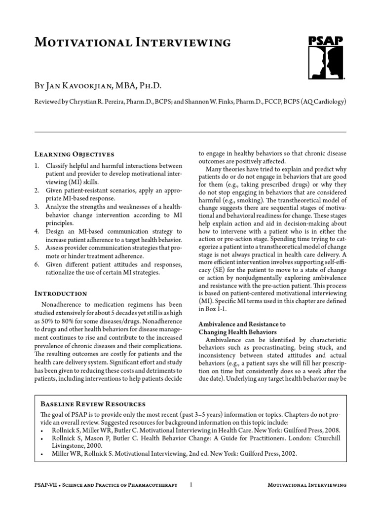 Motivational Interviewing | PDF | Motivation | Motivational