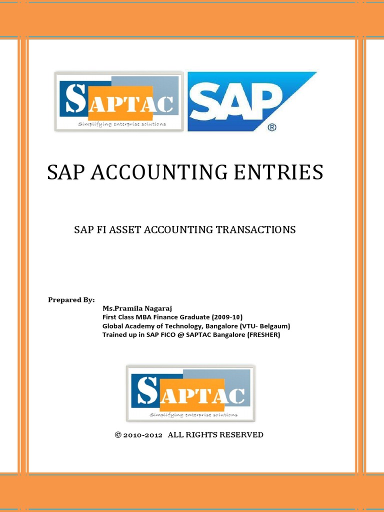 Sap Accounting Entries | PDF