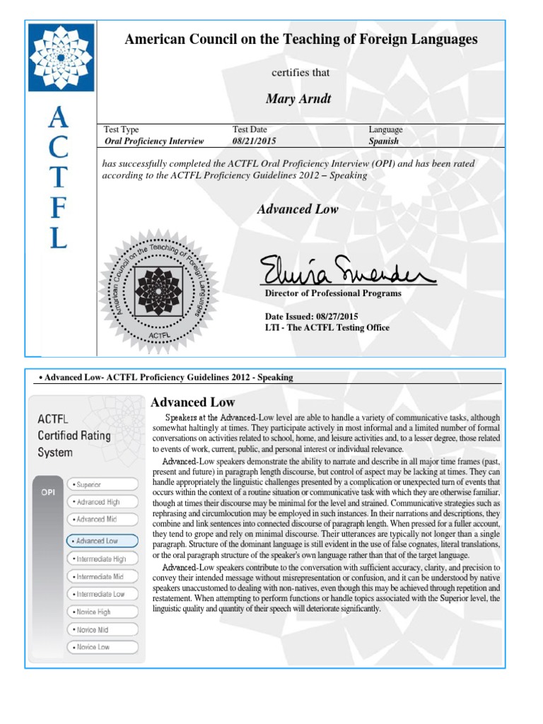 Opi Certificate | PDF