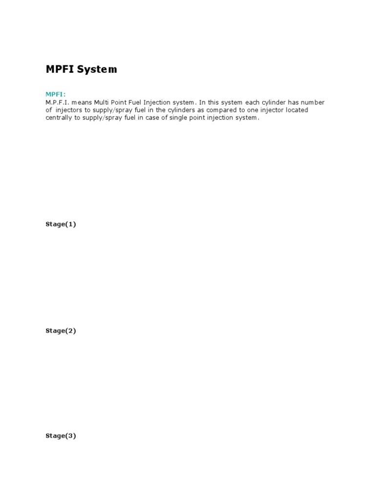 MPFI System | PDF
