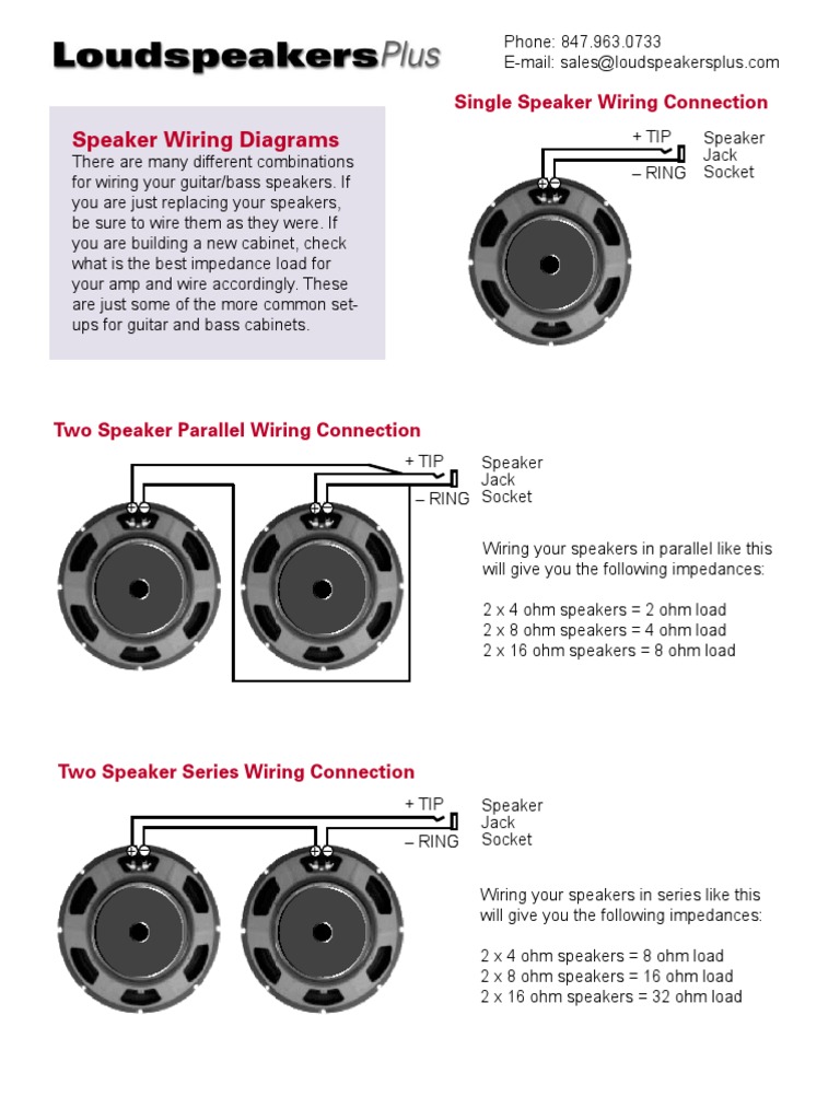 Speaker Wiring Diagrams PDF | PDF | Loudspeaker | Series And Parallel ...