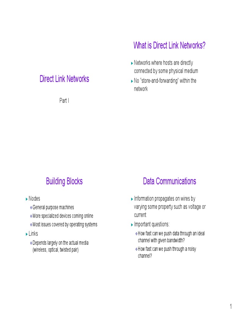 What Is Direct Link Networks? | PDF | Transmission Medium | Multiplexing