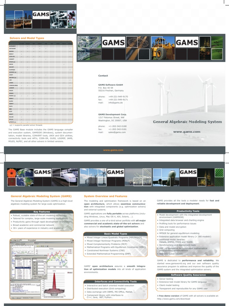 Solvers and Model Types: General Algebraic Modeling System | PDF ...