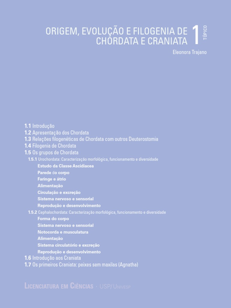 Origem-Evolução e Filogenia de Chordata e Craniata | PDF | Zoologia ...