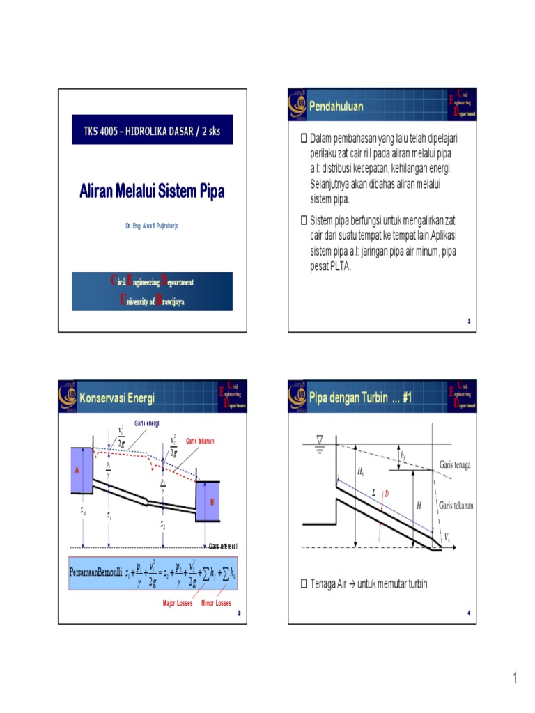 10 - Aliran Melalui Sistem Pipa (Compatibility Mode) | PDF