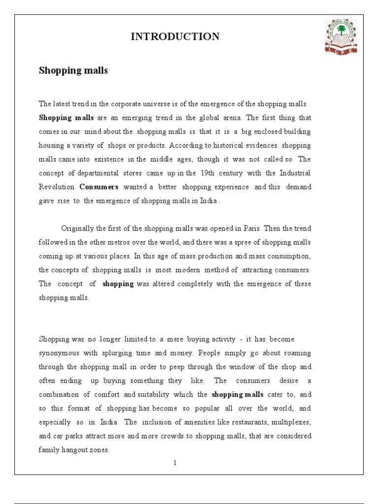 Shopping Mall Project | PDF | Retail | Shopping Mall