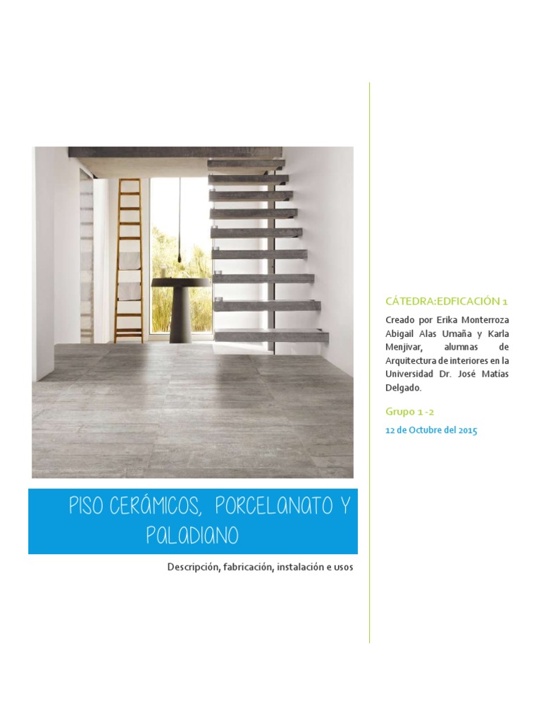 Pisos Cerámicos: Tipos y Usos | PDF | Cerámica | Revestimiento