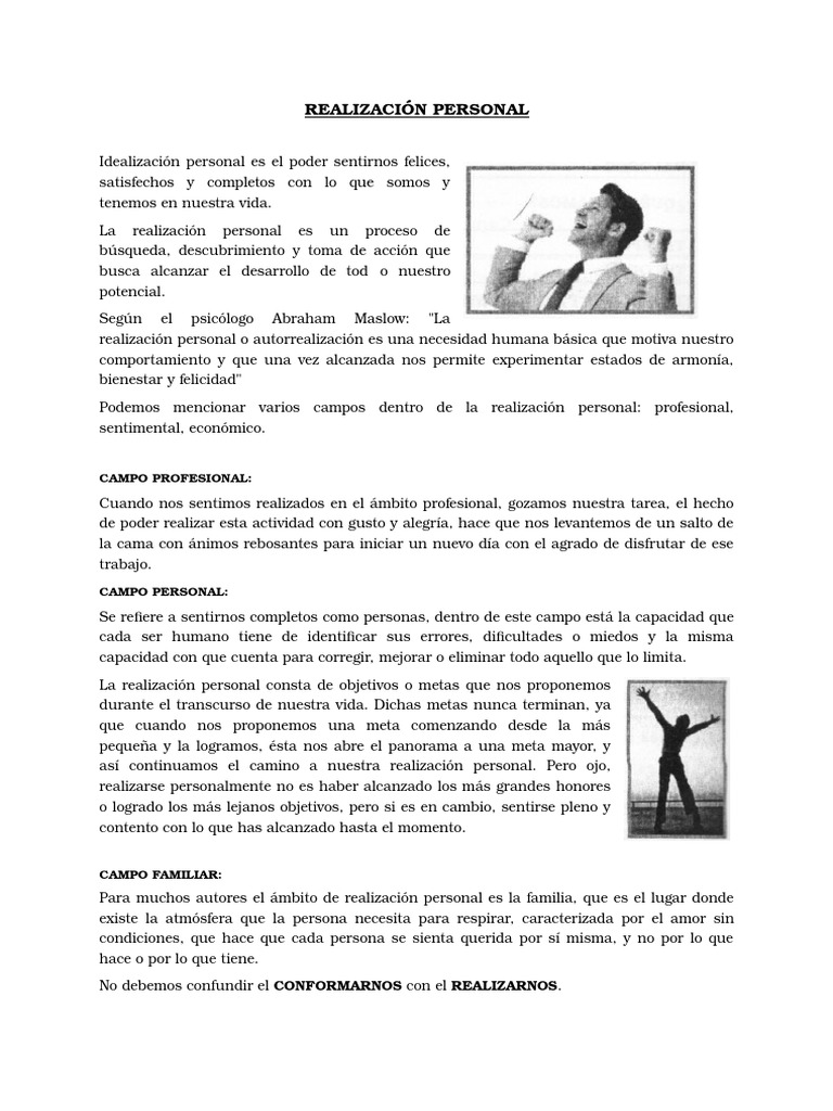 Realización Personal | Descargar gratis PDF | Felicidad | Ciencia cognitiva