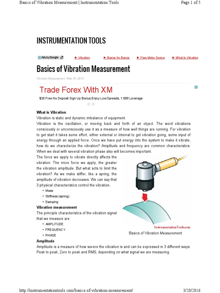 Basics Vibration Measurement | PDF | Amplitude | Accelerometer