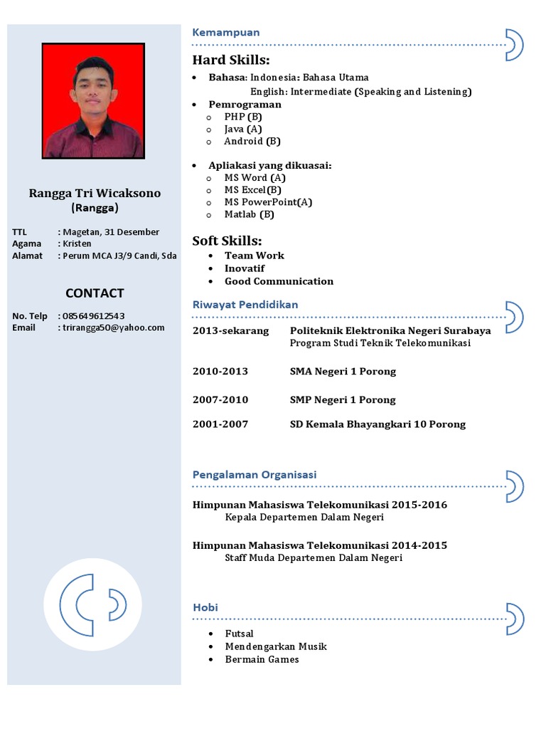 CV Rangga - Compressed | PDF | Karier & Perkembangan | Seni & Disiplin Bahasa
