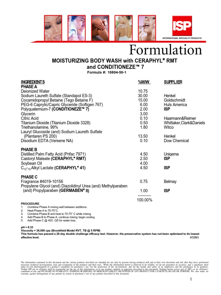 Skin Care Formulations | Download Free PDF | Glycerol | Sodium