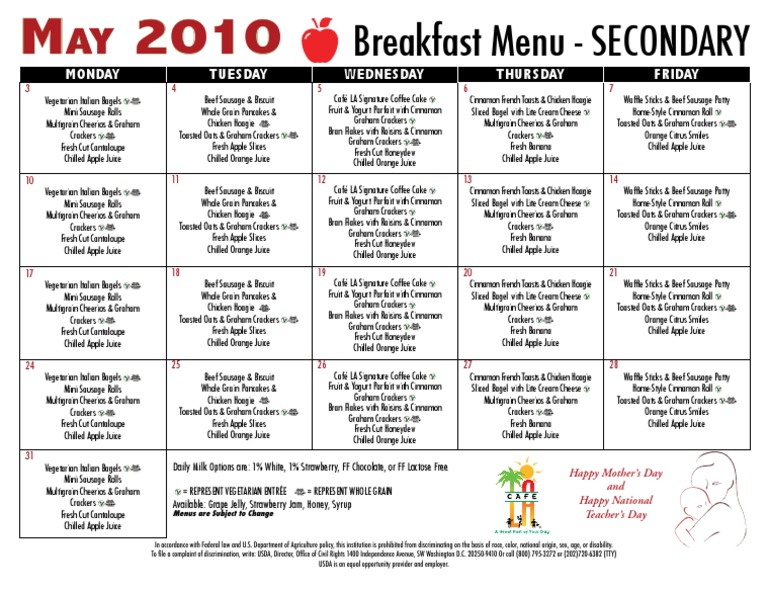 Weekly Breakfast Menu Overview | PDF | Pancake | Foods