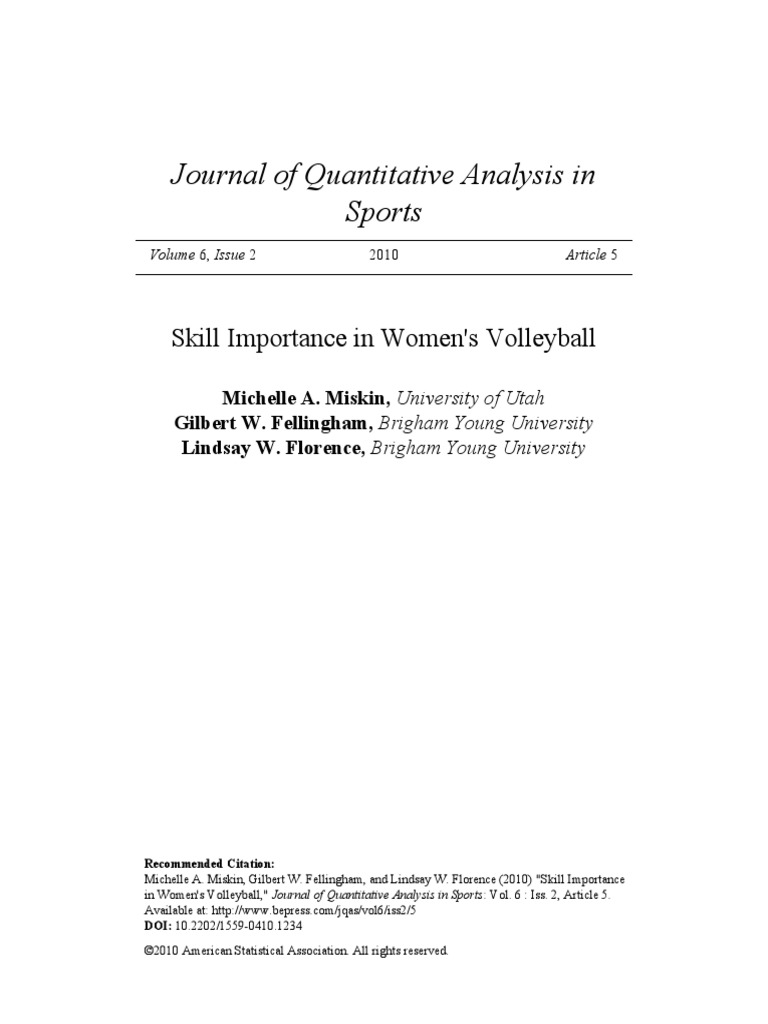 Journal of Quantitative Analysis in Sports | PDF