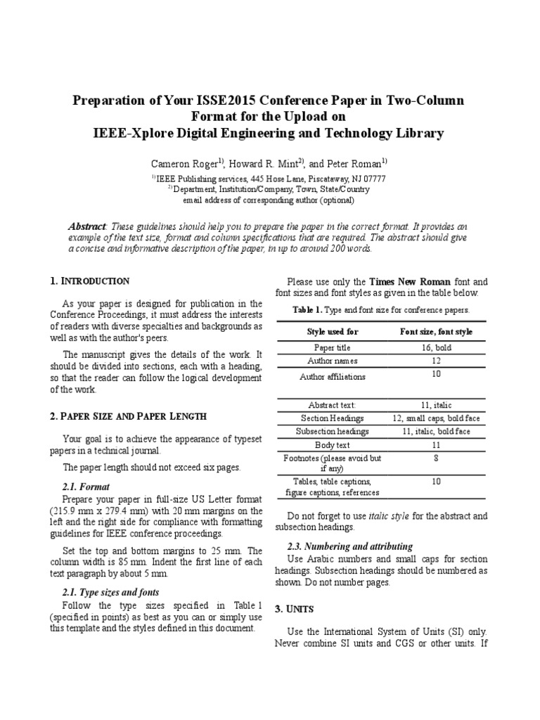 ISSE2015 Conference Paper Template | PDF | Typefaces | File Format
