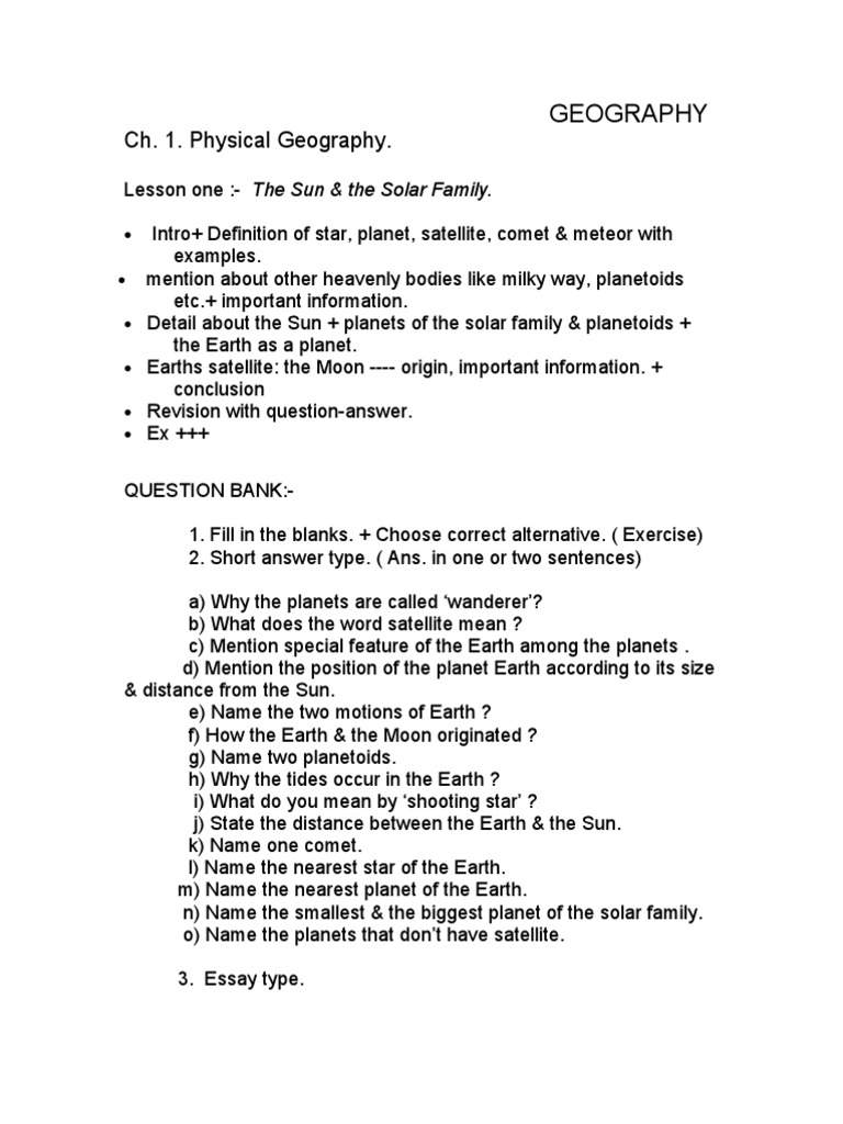 Ch. 1. Physical Geography | PDF | Earth | Planets