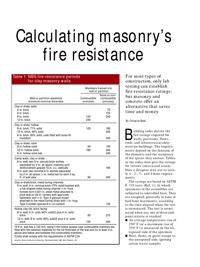 Calculating Masonry's Fire Resistance | Brick | Masonry