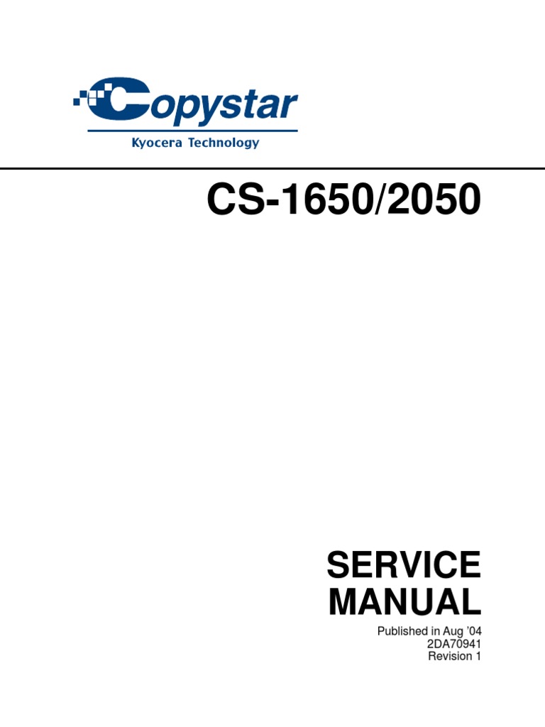 Copystar Copier CS-1650-2050 Parts & Service | PDF | Image Scanner ...